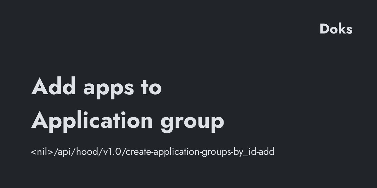 Add apps to Application group